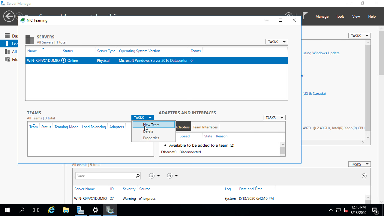 How to Configure LACP on Windows Server 2016 or Windows Server 2019?