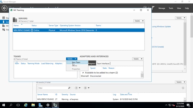 How to Configure LACP on Windows Server 2016 or Windows Server 2019?